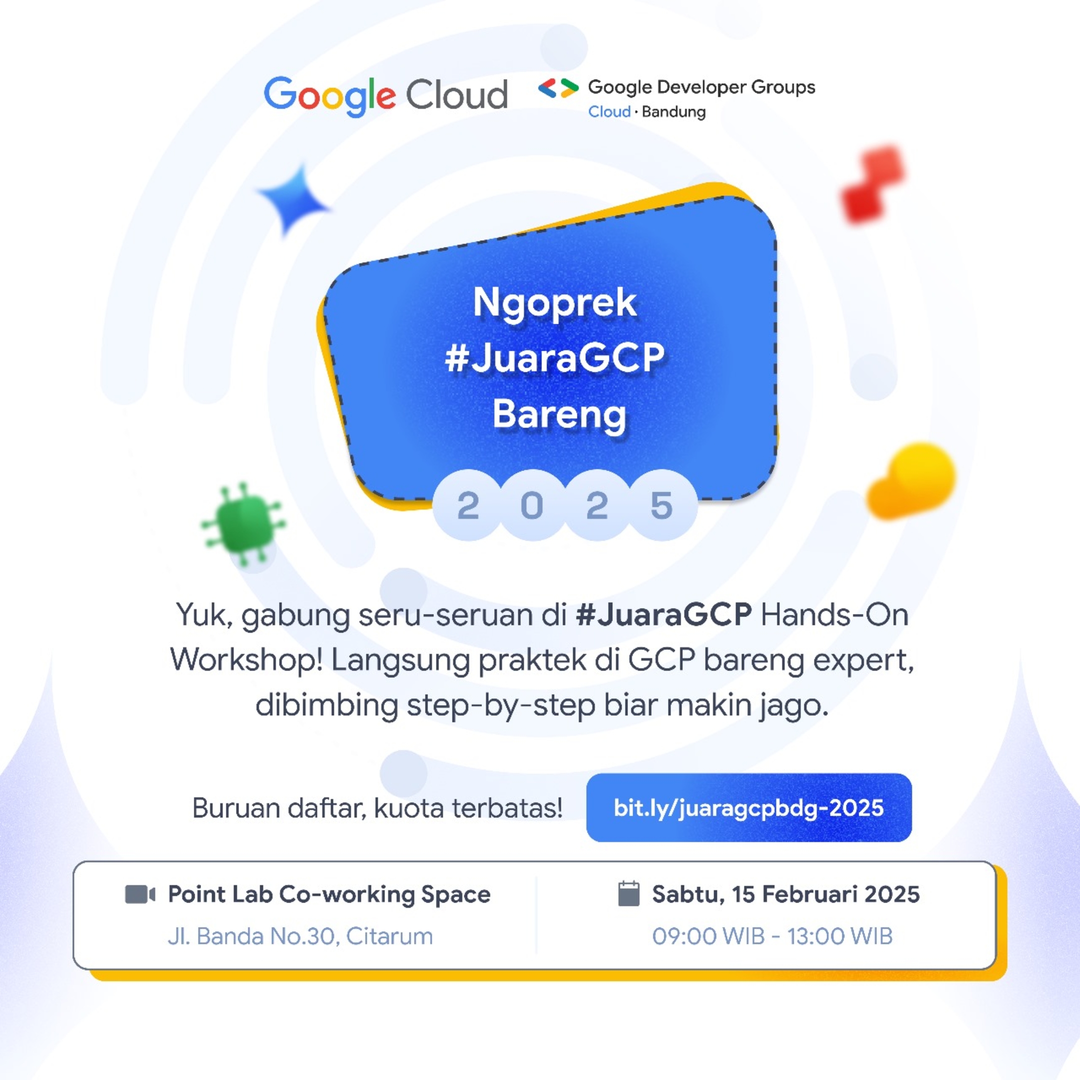 See Ngoprek AI di Google Cloud Bareng at Google Developer Groups GDG Cloud Bandung